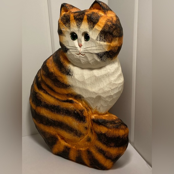 James Haddon | Accents | James Haddon Wood Sculpture Cat Figure Folk ...